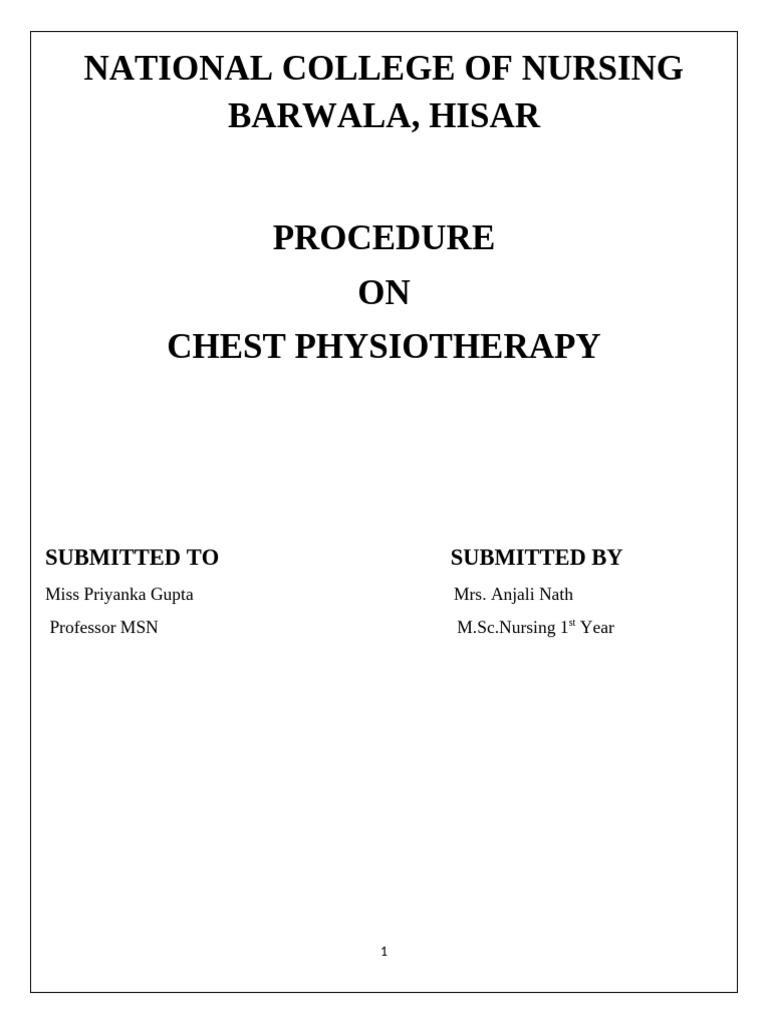 CHEST PHYSIOTHERAPY | PDF | Thorax | Exhalation