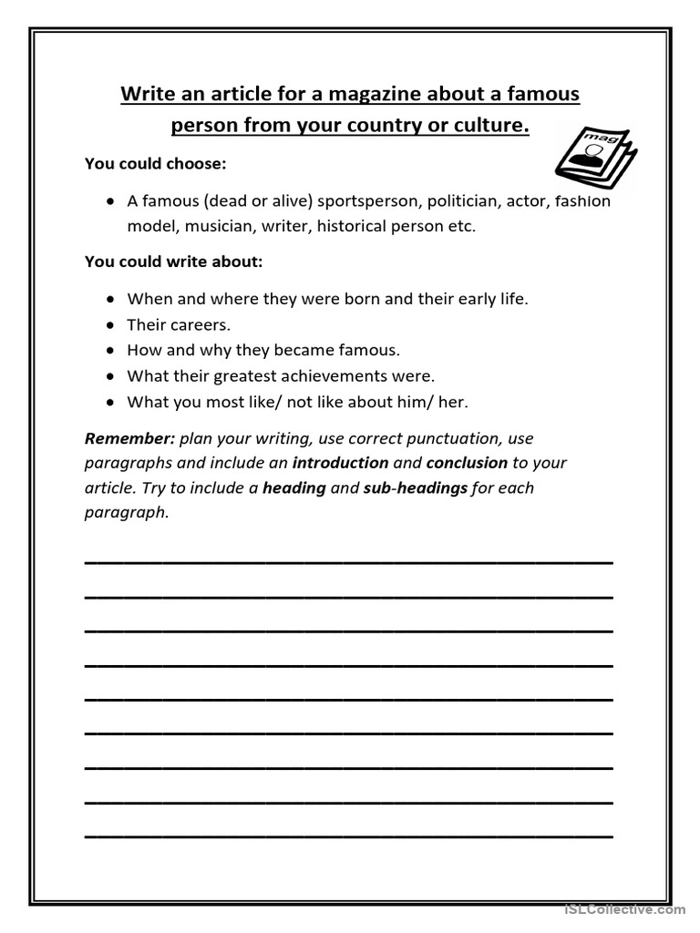 Writing About a Famous Person | PDF
