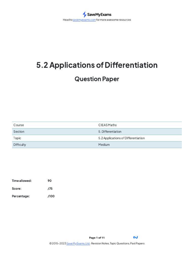 Applications of Differentiation | PDF | Sphere | Area