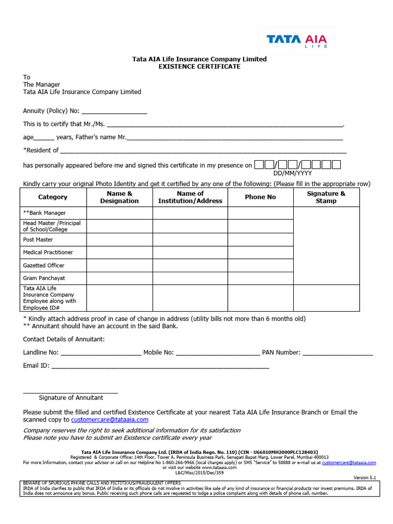 Existence Certificate | PDF