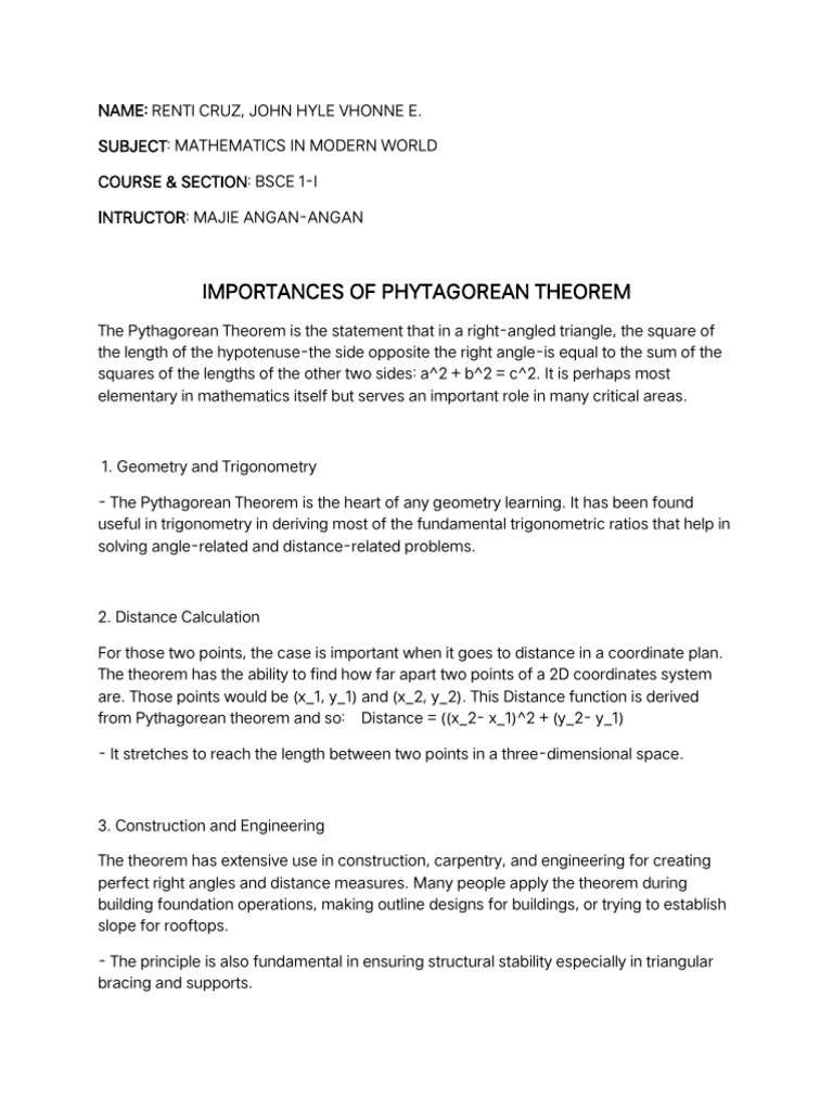 Renti Cruz John Hyle MMW | PDF | Distance | Trigonometry