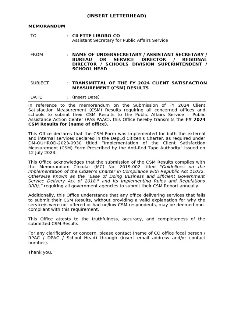 Annex E Transmittal Memo Template | PDF