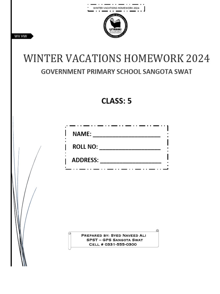 Class 5 Winter Homework 2024 | PDF | Pollination | Linguistics