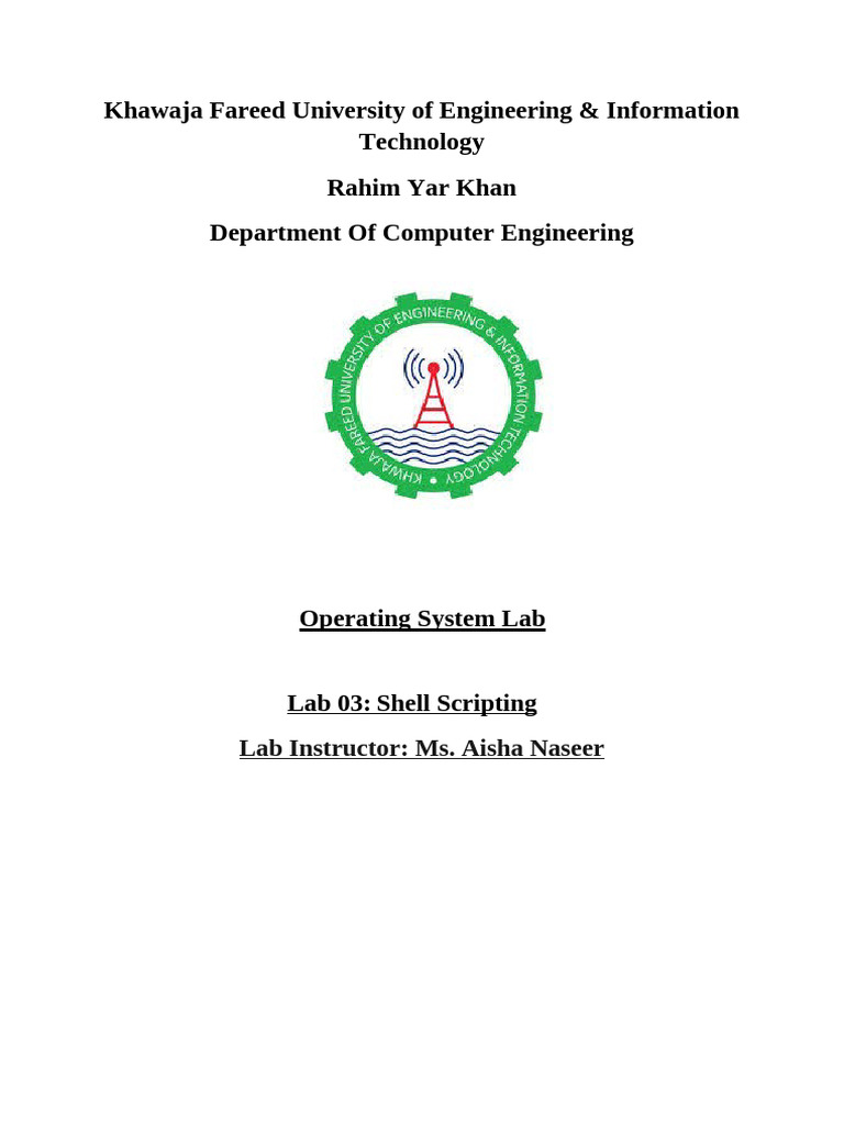 Lab 3 | PDF | Shell (Computing) | Scripting Language Lab 3 | PDF | Shell (Computing) | Scripting Language