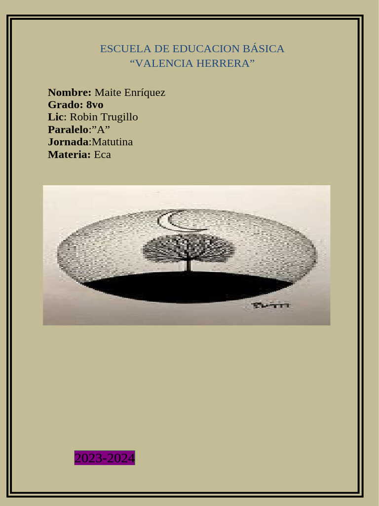 Carátula ECA 8vo Grado 2023-2024 | PDF