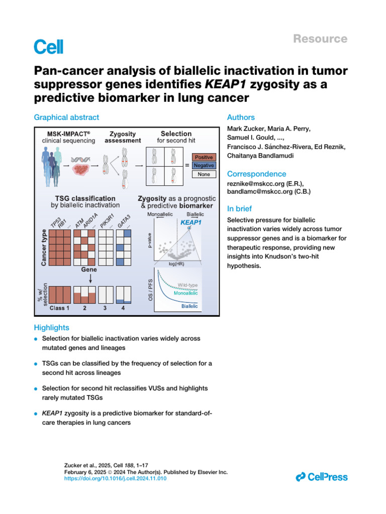 Pan-Cancer Analysis of Biallelic Inactivation in Tumor Suppressor Genes ...