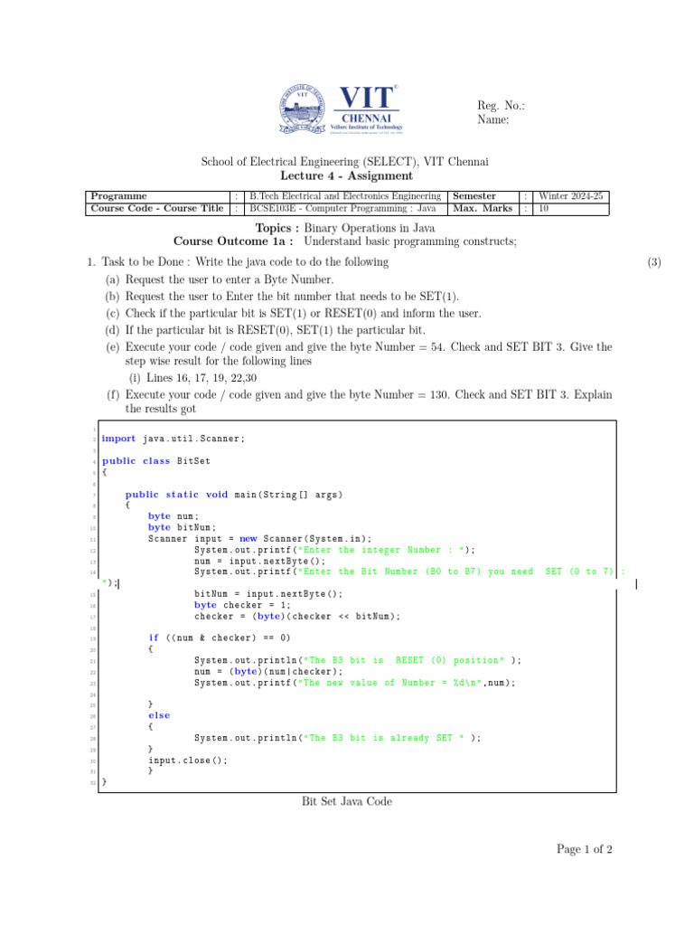 Lecture4 BitWiseOperation | PDF | Bit | Software Engineering