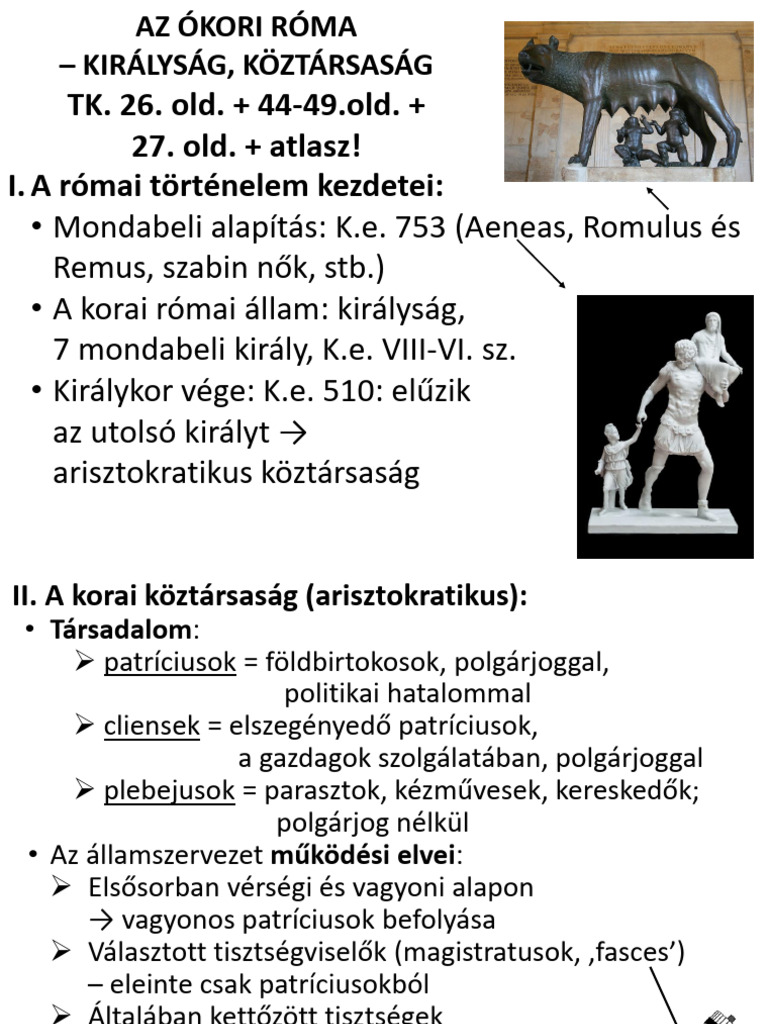 3 Az Ókori Róma 1 Királyság Köztársaság | PDF