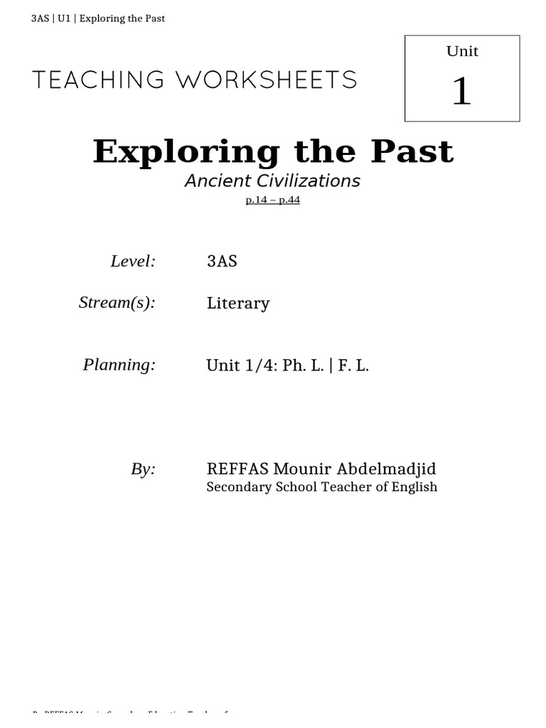 304 Unit One Exploring The Past | PDF | Verb | Preposition And Postposition