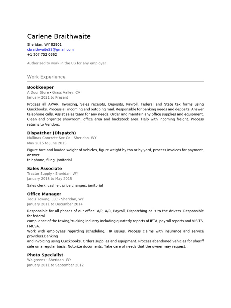 Old Resume | PDF | Bookkeeping | Microsoft Excel