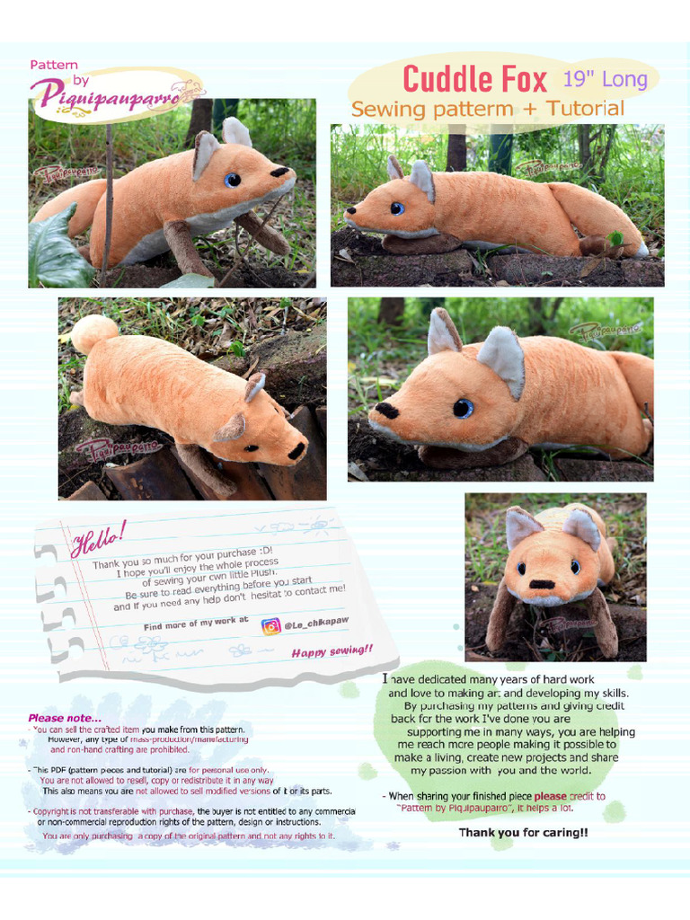 DIY Cuddle Fox-Ready | PDF