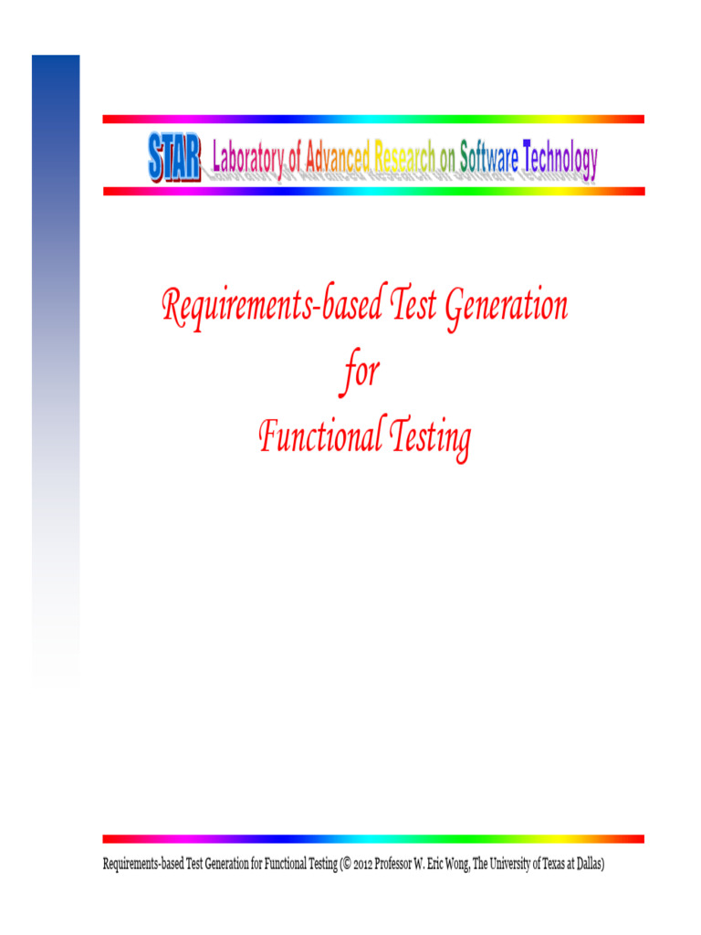 07 Requirements Based Functional Testing One Slide | PDF | Mathematical ...