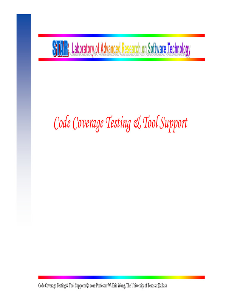 10-Coverage-Testing-Criteria-and-Tools-one-slide | PDF | Computer ...