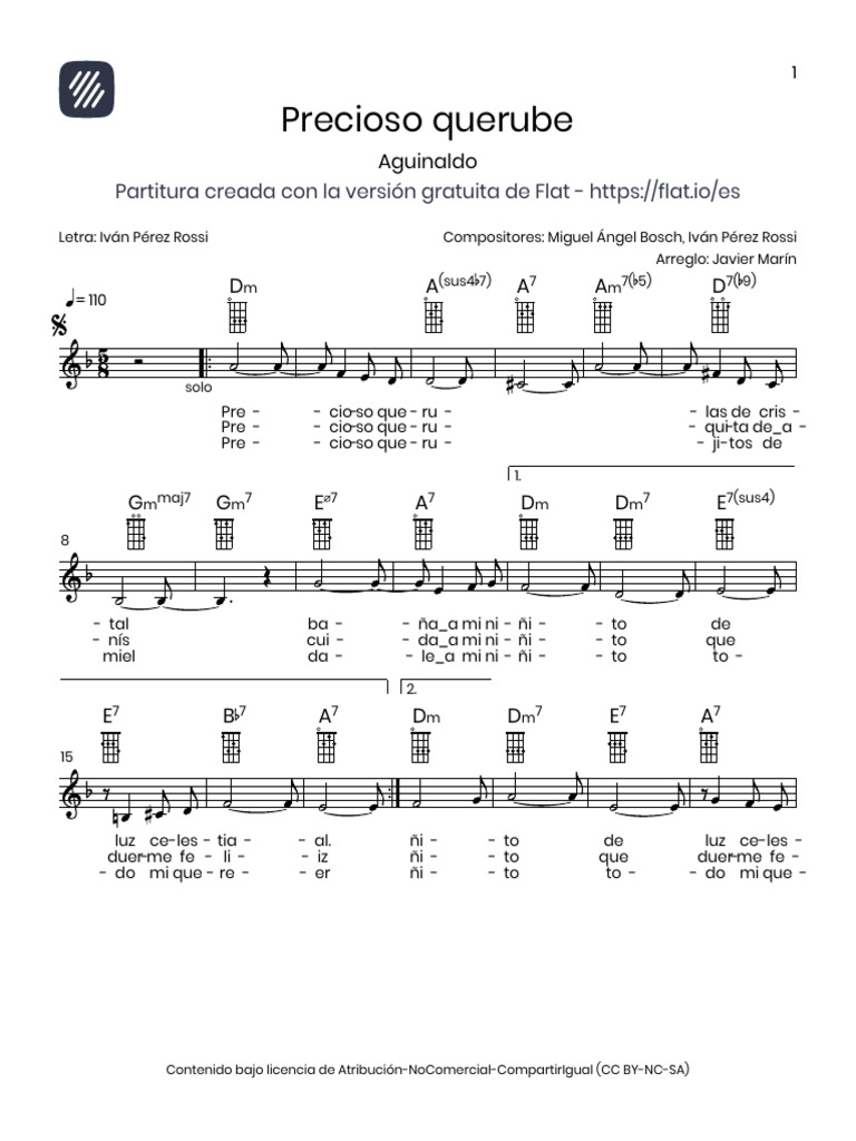 Acordes y letra de "Precioso Querube" | PDF