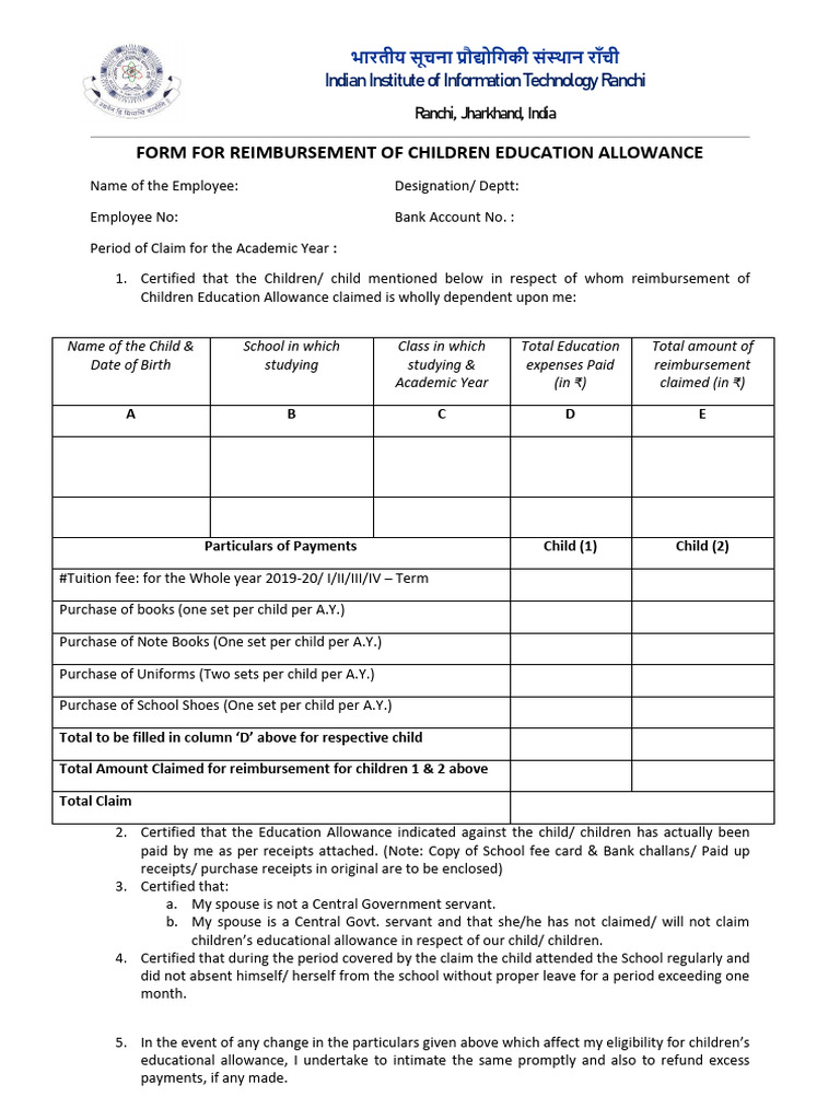 7.CHILDREN EDUCATION ALLOWANCE | PDF | Fee | Payments