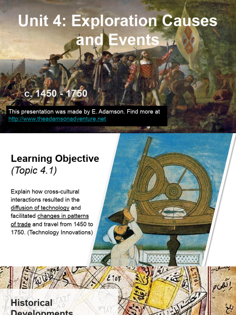 Unit 4: Exploration Causes & Events 1450 - 1750 | PDF | Maritime ...