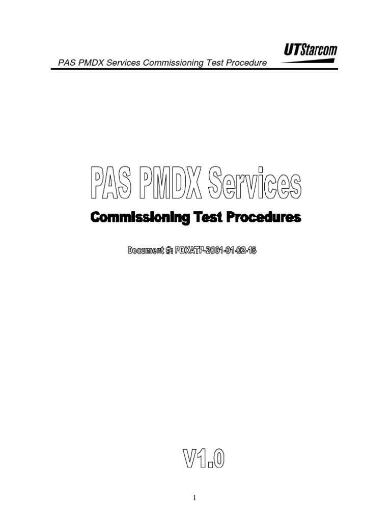 PAS PMDX Services Commissioning Test Procedure | PDF | Email | Mail