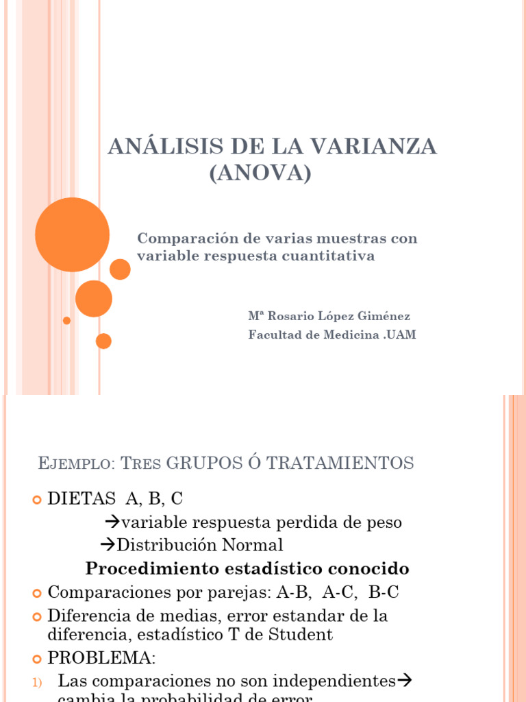 Analisis de La Varianza | PDF | Análisis de variación | Dispersión estadística