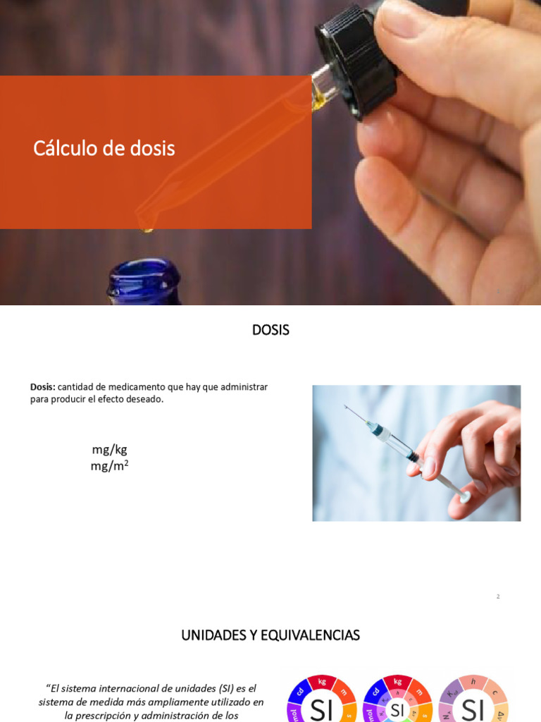 Cálculo y Administración de Dosis Médicas | PDF | Medicamentos con ...