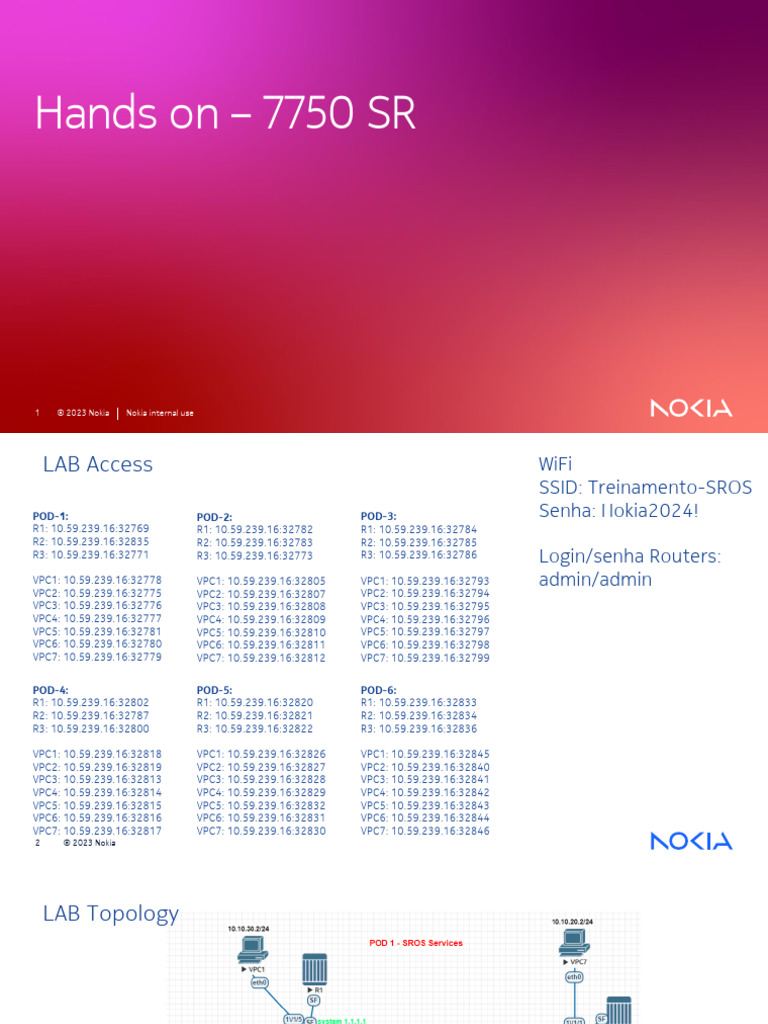 Treinamento IP - Nokia - DPR - Hands-On | PDF | Network Protocols | Computer Networking