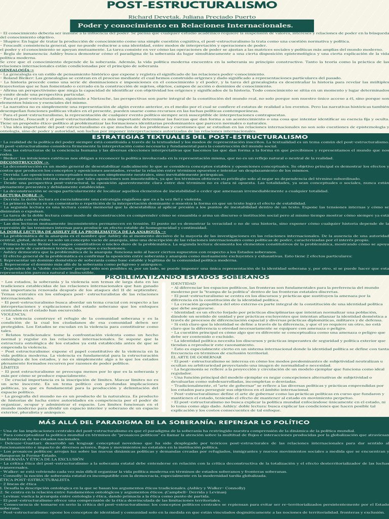 Post-Estructuralismo. Juliana Preciado | PDF | Conocimiento | Estado ...