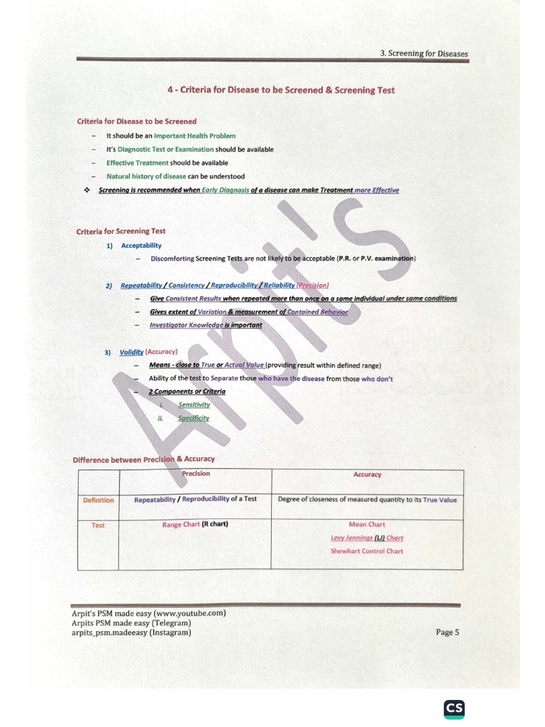 4 - Criterias For Diseases To Be Screened & Screening Test | PDF