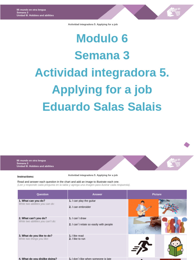 Modulo 6 Semana 3 Actividad 5 | PDF