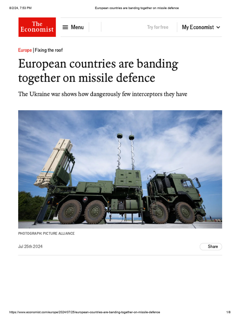 European Countries Are Banding Together On Missile Defence | PDF ...