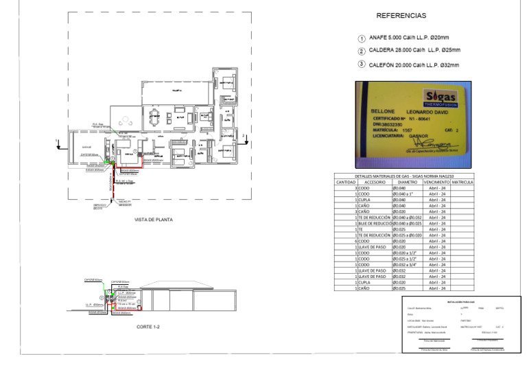 Plano Instalación de Gas - Bartolome Mitre, San Lorenzo | PDF ...