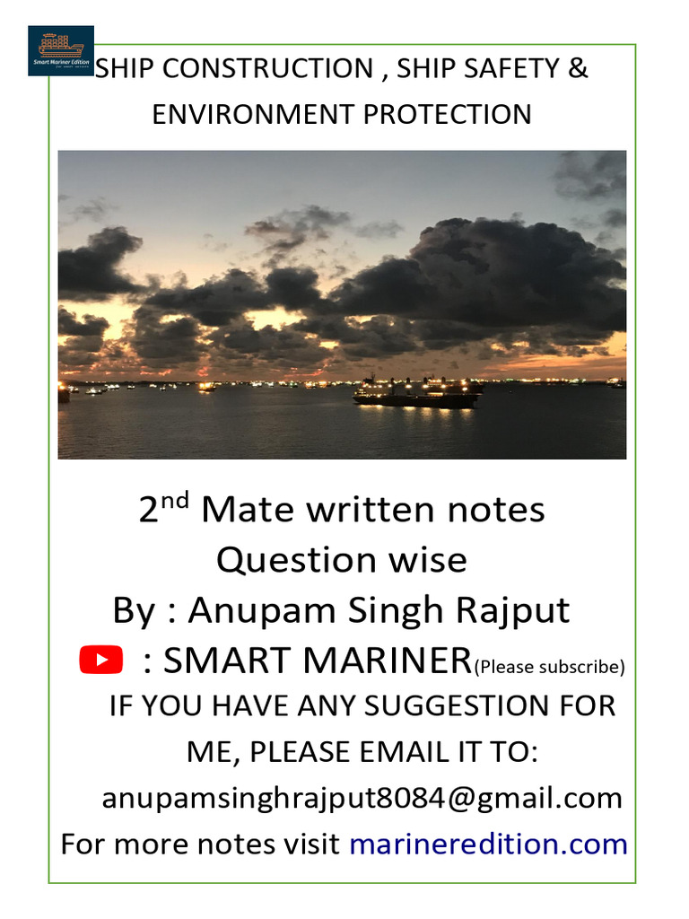 2m Ship Construction Ship Safety Environment Protection Notes by Anupam ...