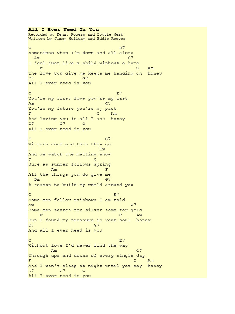 All I Ever Need Is You | PDF