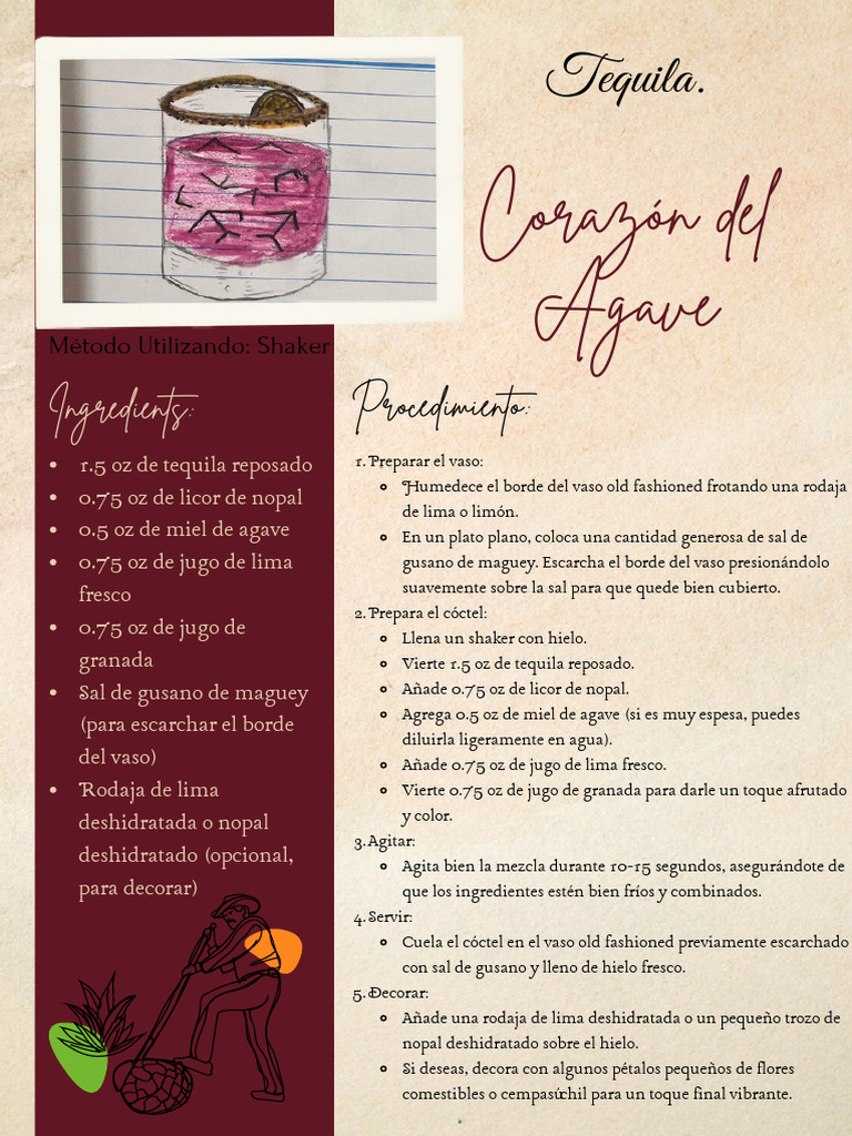 Simple Beige and Red Menu Recipe Card | PDF