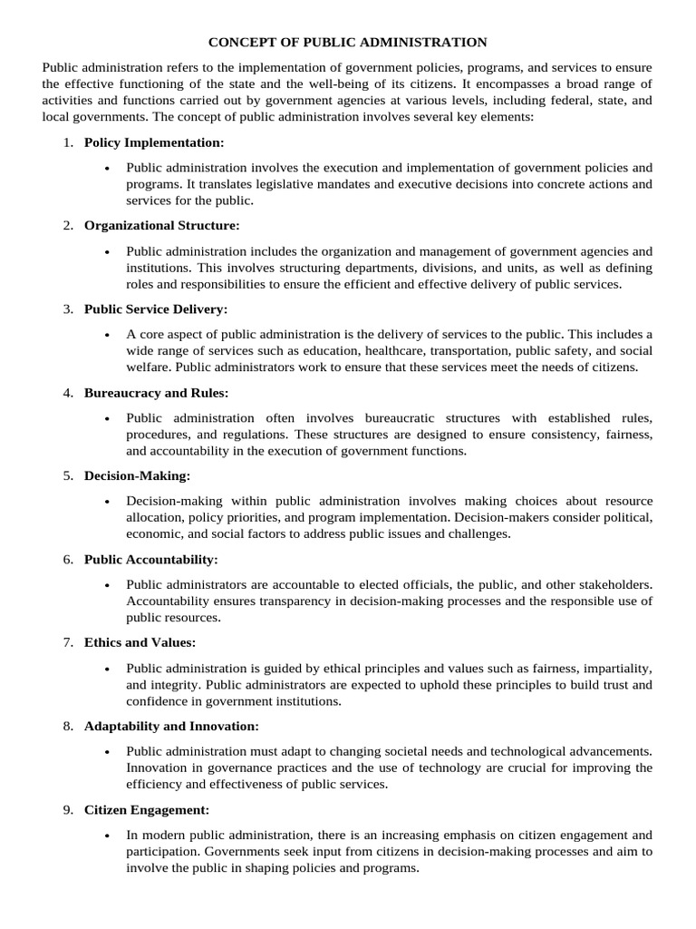 Understanding Public Administration Concepts | PDF | Public ...