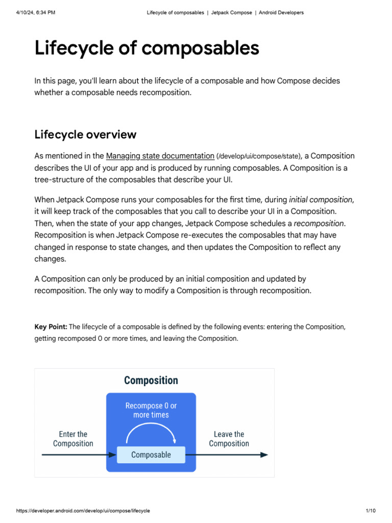 Composable Lifecycle in Jetpack Compose | PDF | Computer Programming ...