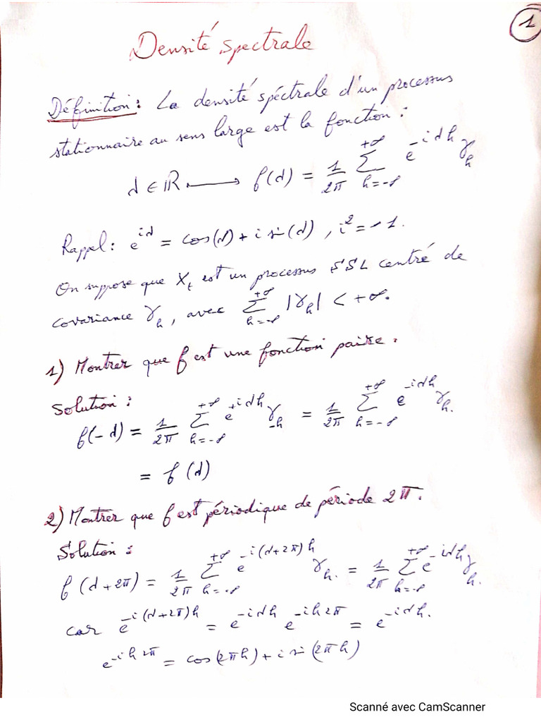 Chapitre 2, Suit Densite Spectrale | PDF