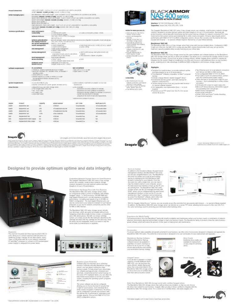 Ba Nas 440 420 400 Data Sheet en Us | PDF | Backup | Computer Network