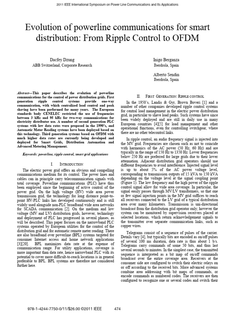 Evolution of Powerline Communications For Smart Dist | PDF | Orthogonal ...