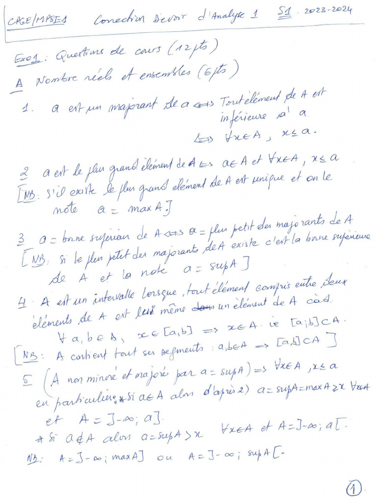 Correction Dev1 Mpsi 1 | PDF