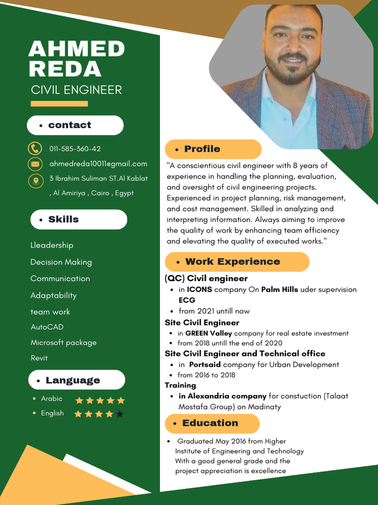 Civil Engineer Profile and Experience | PDF