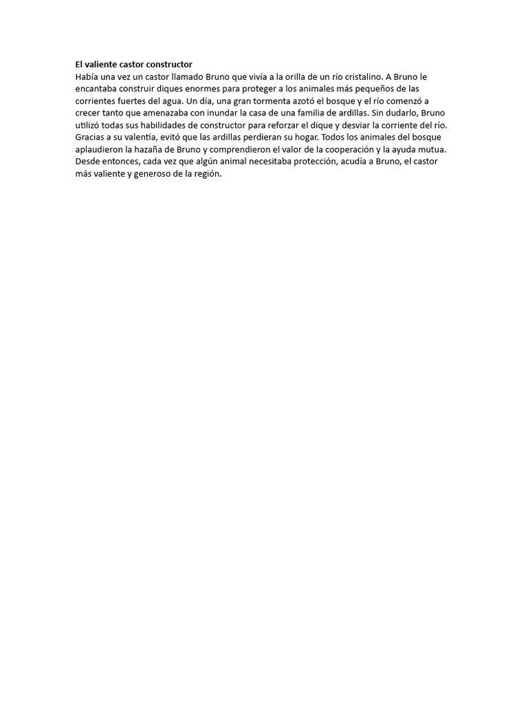 Bruno, el valiente castor constructor | PDF