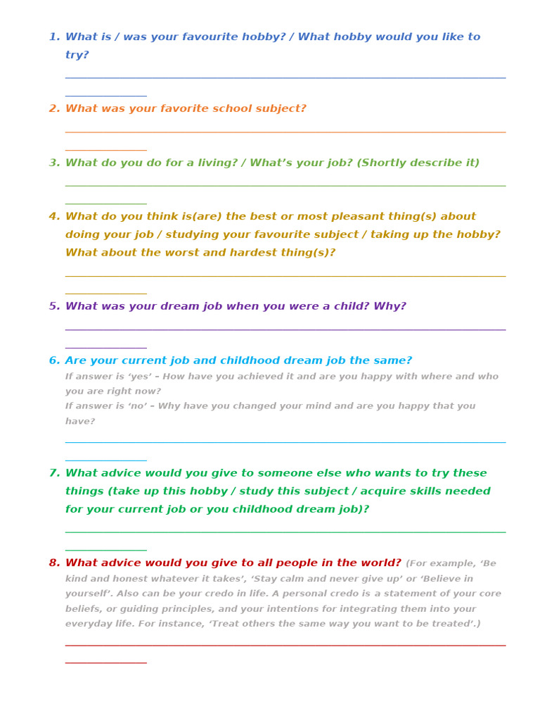 Personal Reflections on Hobbies and Careers | PDF