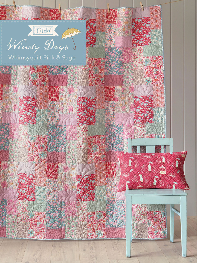 Whimsy Quilt Red | PDF | Seam (Sewing) | Quilt