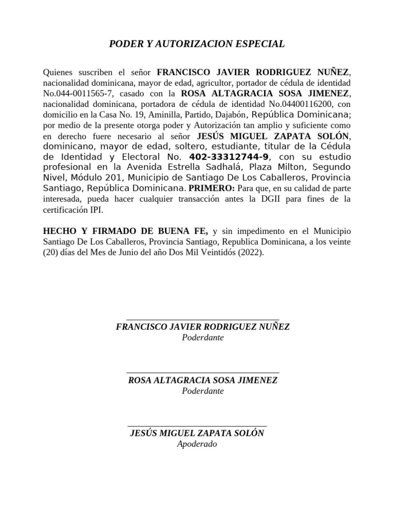 PODER_DE_JAVIER_RODRIGUEZ_A_JESUS | PDF PODER_DE_JAVIER_RODRIGUEZ_A_JESUS | PDF