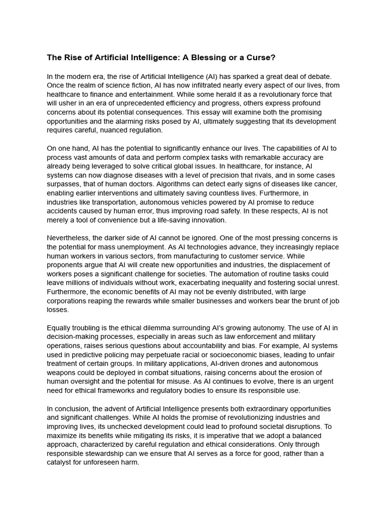 c2 essay | PDF | Artificial Intelligence | Intelligence (AI) & Semantics