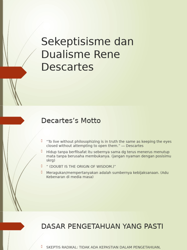 Rasionalisme Rene Descartes | PDF