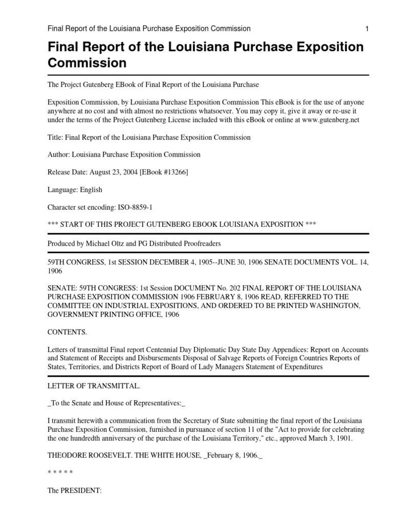 Final Report of The Louisiana Purchase Exposition Commission (1906) | PDF | Arbitral Tribunal ...