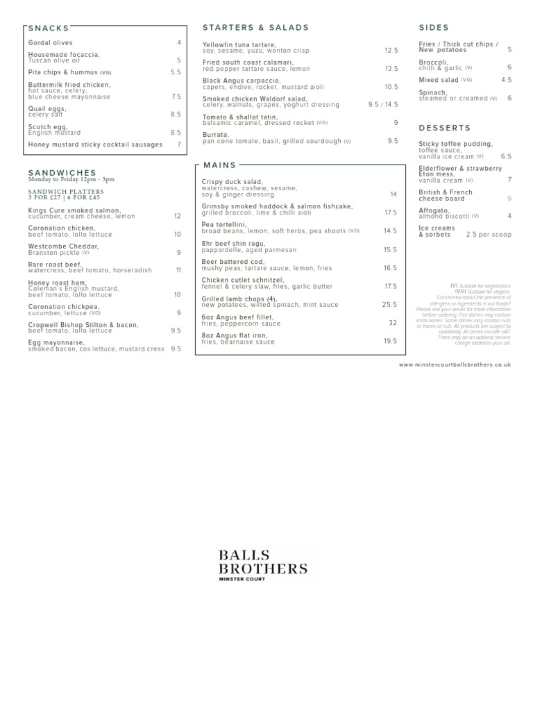 Sandwiches and Starters Menu | PDF | French Fries | Salad