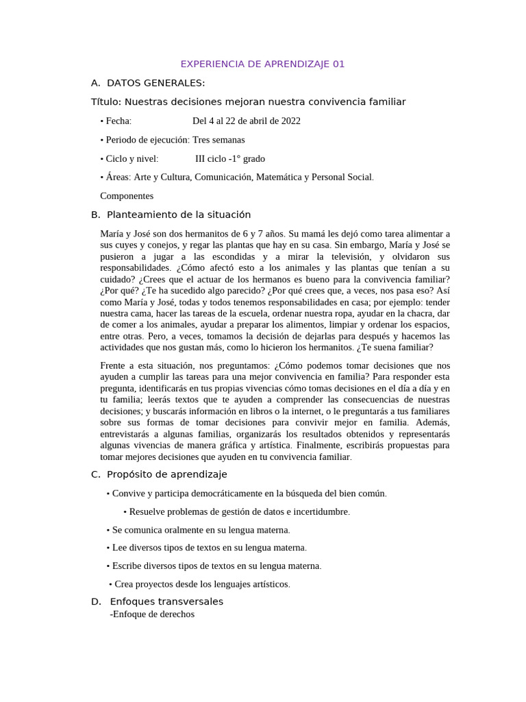 Experiencia de Aprendizaje 1 | PDF | Toma de decisiones | Cognición
