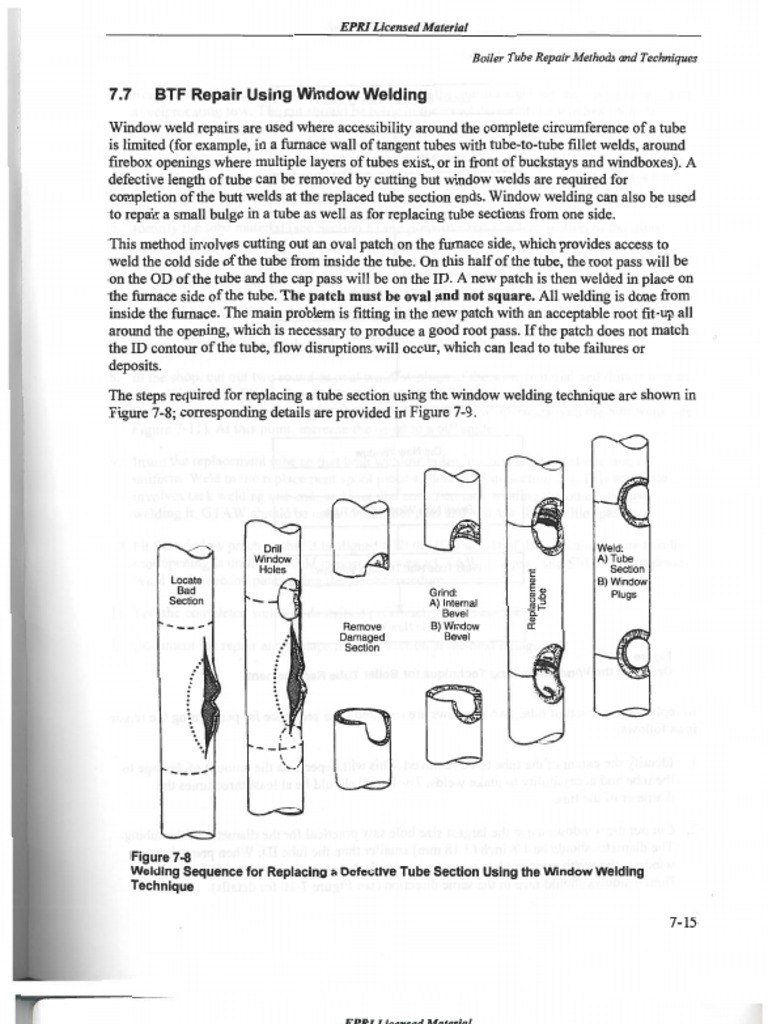 Window Welding for Boiler Tube Repair | PDF | Welding | Construction