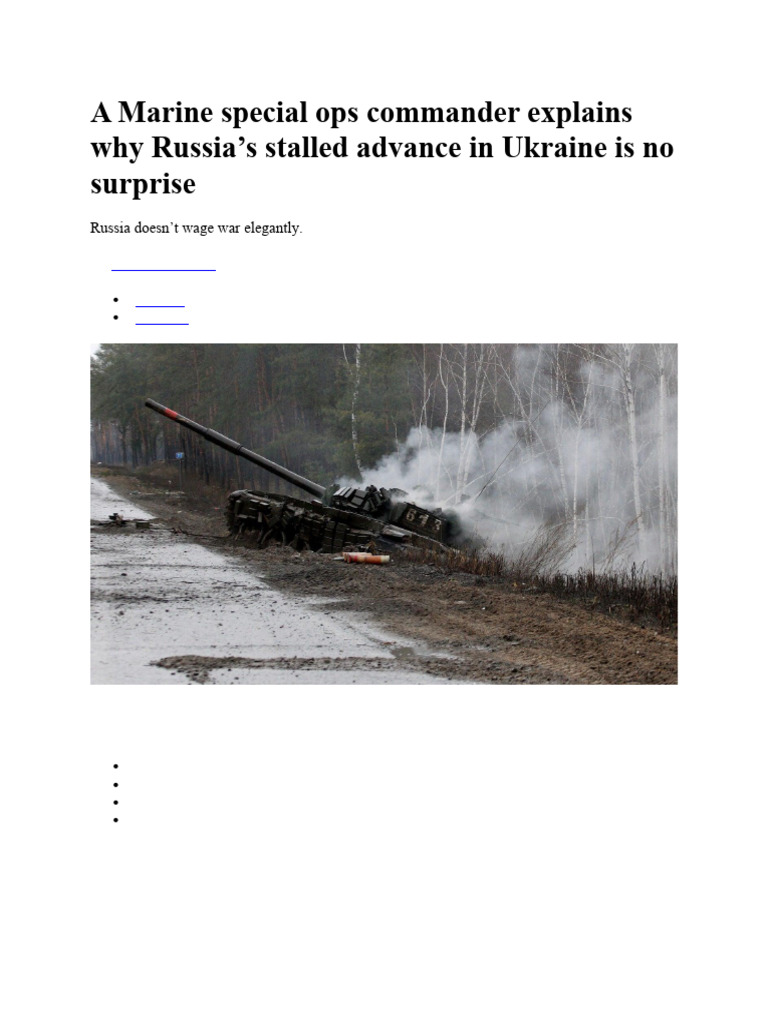 A Marine Special Ops Commander Explains Why Russia | PDF | Russia | World Politics